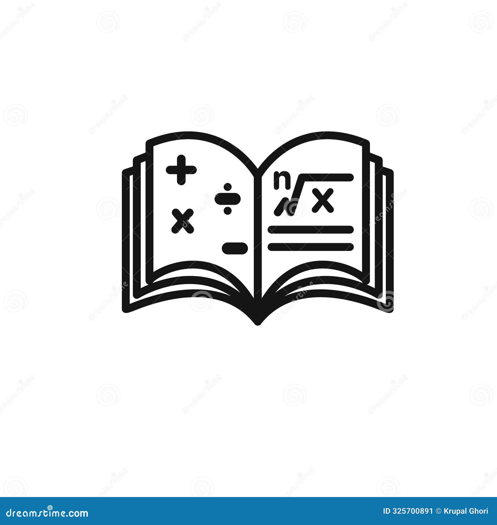 Maths Book Icon Vector Set Collection for Web Stock Illustration ...