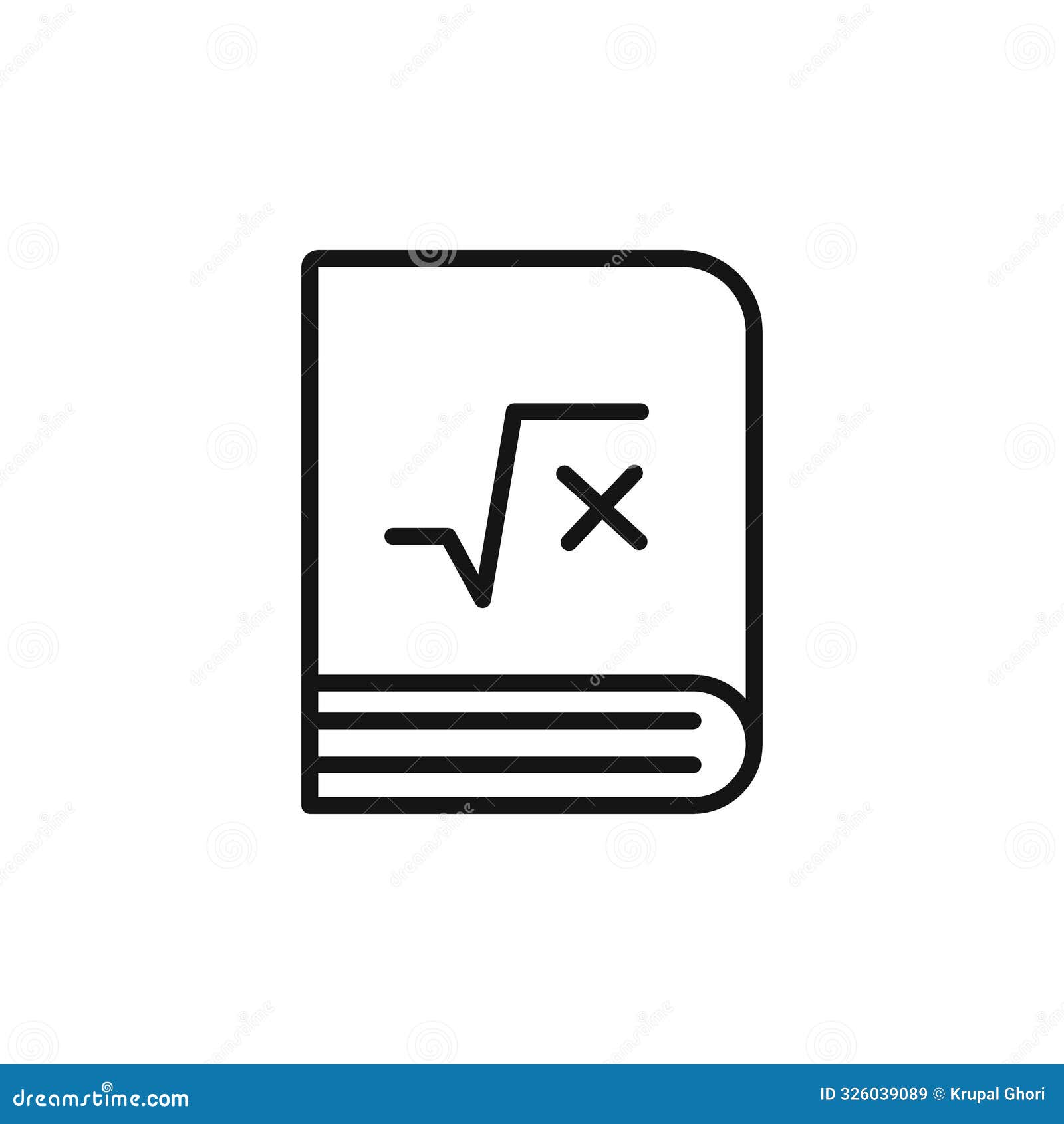 Maths Book Icon Black And White Vector Outline Sign | CartoonDealer.com ...