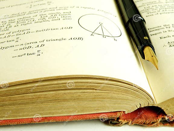 Maths book and pen stock photo. Image of golden, horizontal - 6308586