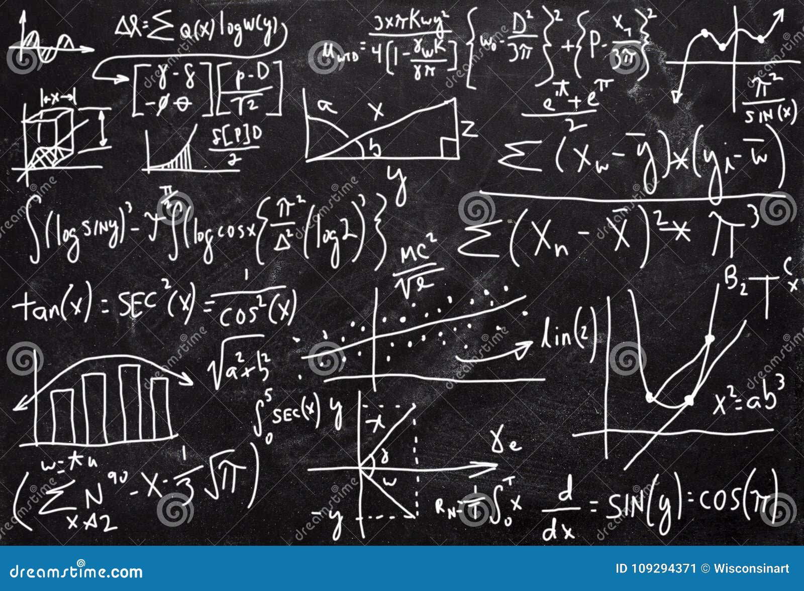 Maths Complexes, Arithmétique, Fond De Tableau Illustration Stock ...