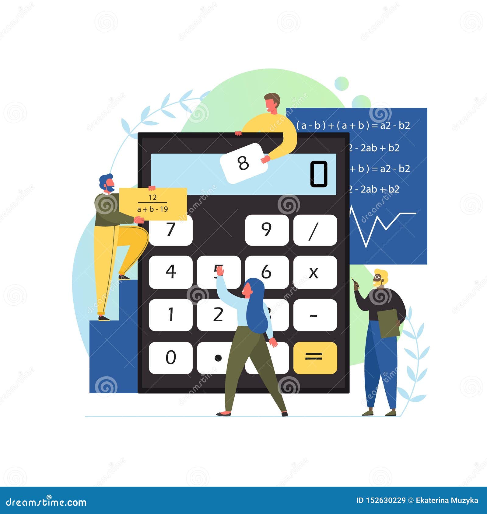 Maths Concept Vector Flat Style Design Illustration Stock Vector ...