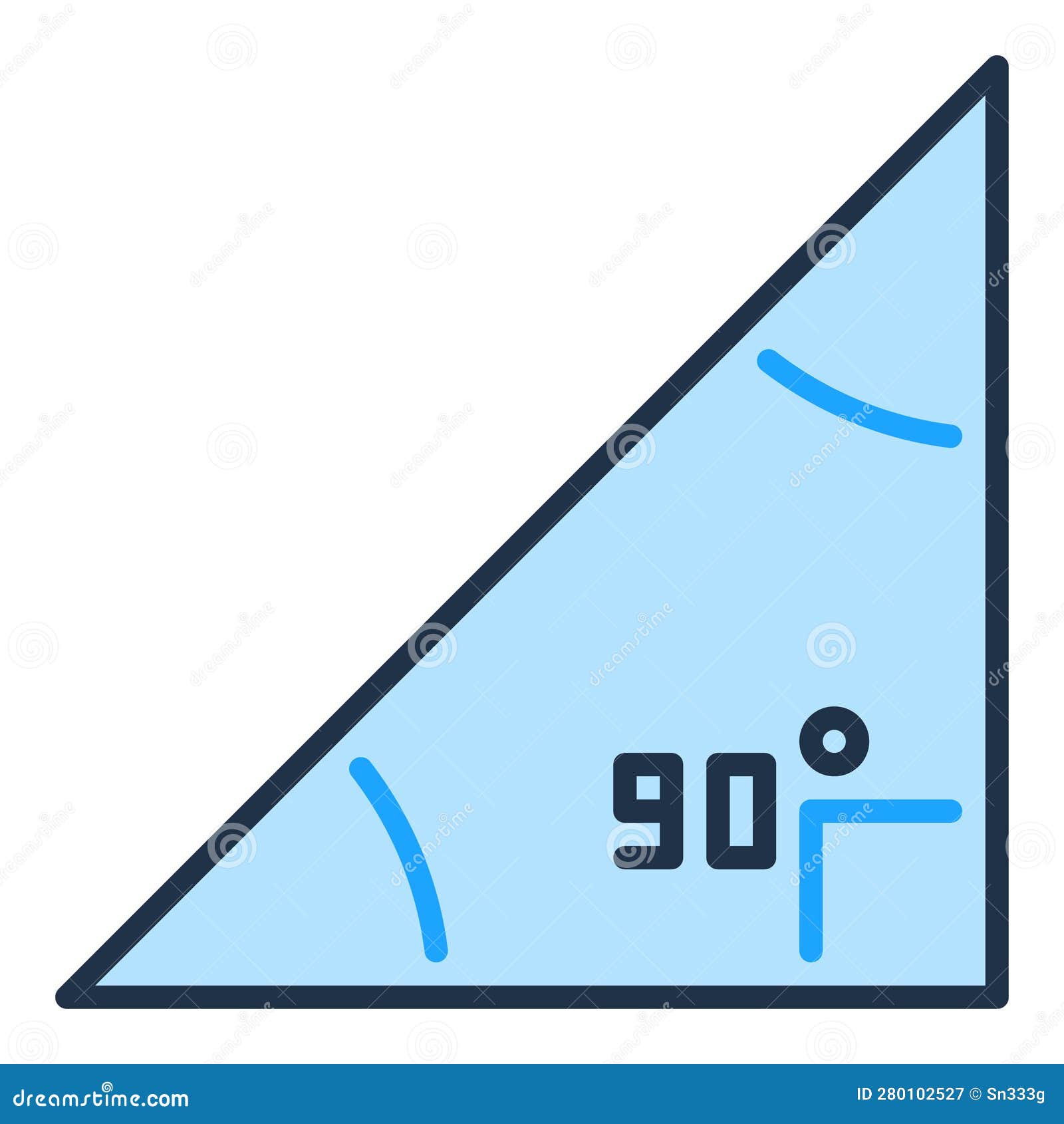 Maths 90 Degree Angle Vector Right Triangle Concept Blue Icon Stock ...