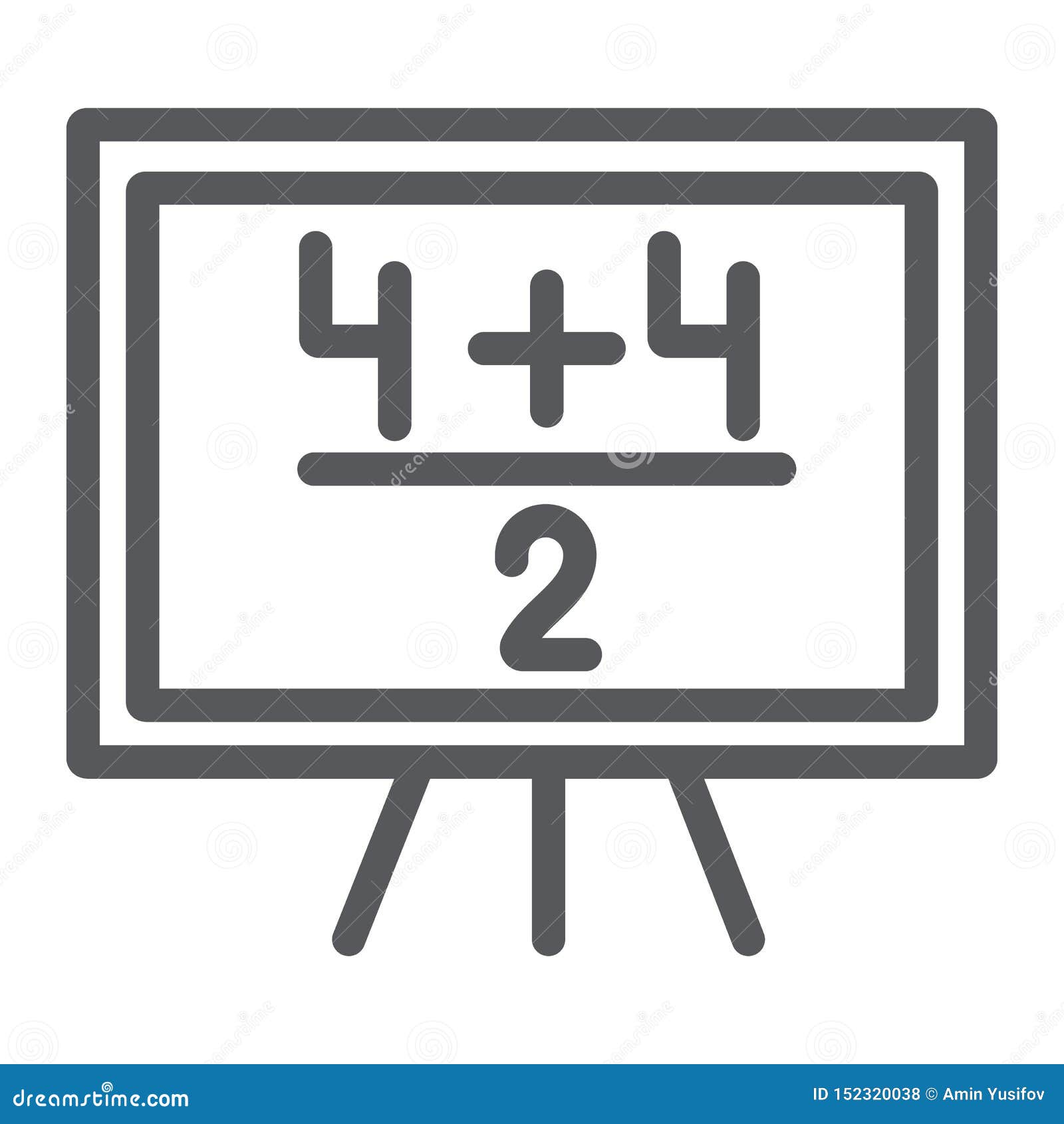 Maths Example Line Icon, Lesson and Mathematical, Blackboard with ...