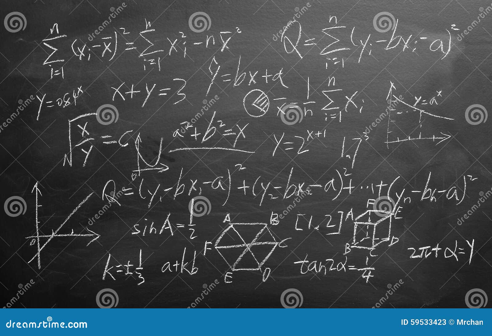 Maths Formulas On Chalkboard Background Stock Image | CartoonDealer.com ...