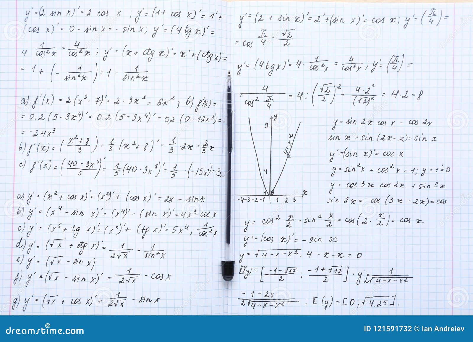 Maths formulas stock photo. Image of education, book - 121591732