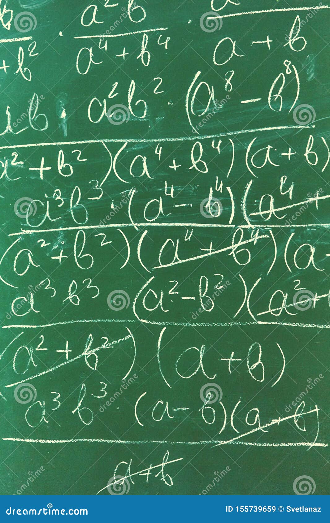 Maths Formulas Written by White Chalk on the Chalkboard Background ...