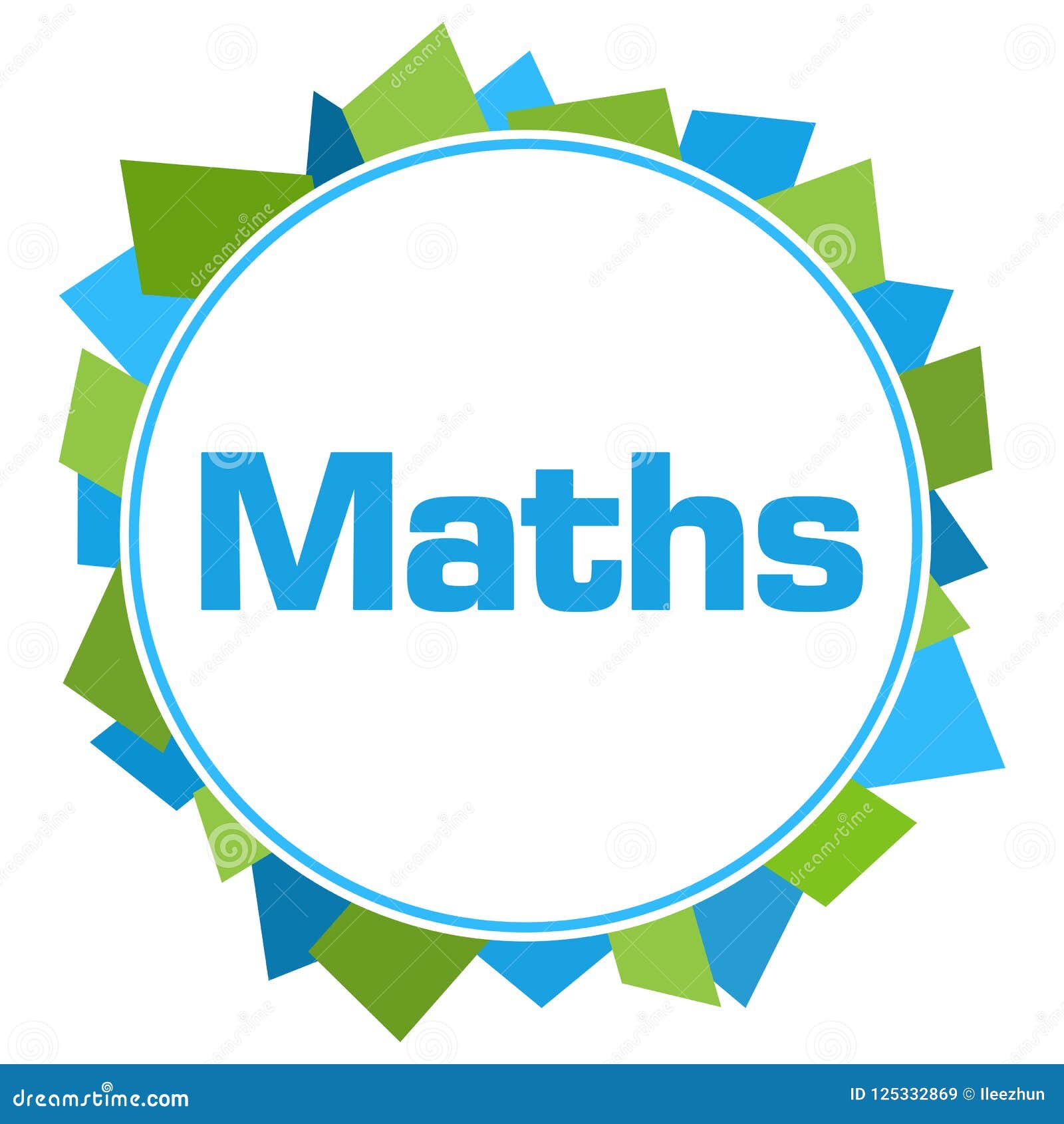 Maths Green Blue Random Shapes Circle Stock Illustration - Illustration ...