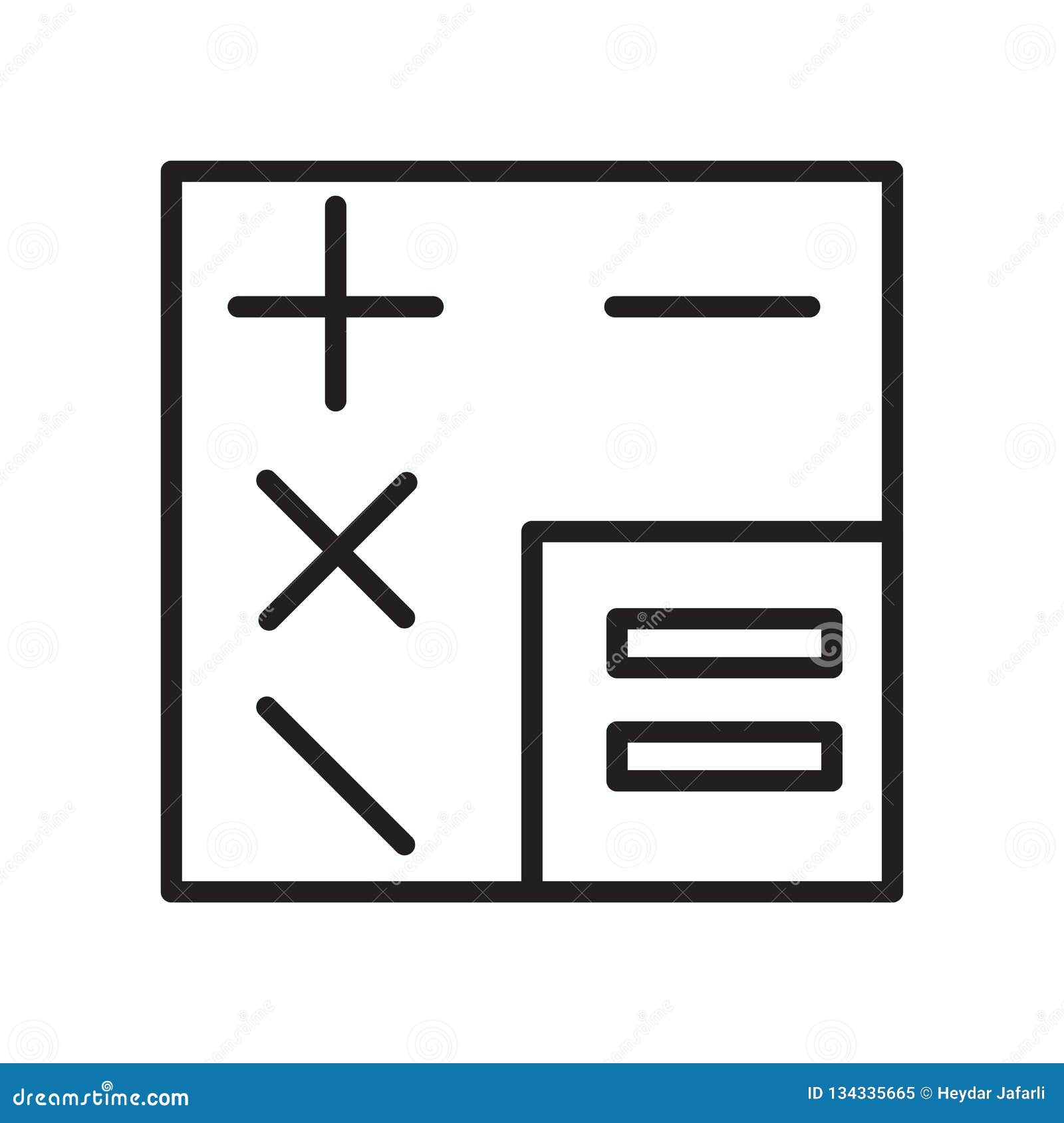 Maths Icon Vector Sign and Symbol Isolated on White Background, Maths ...