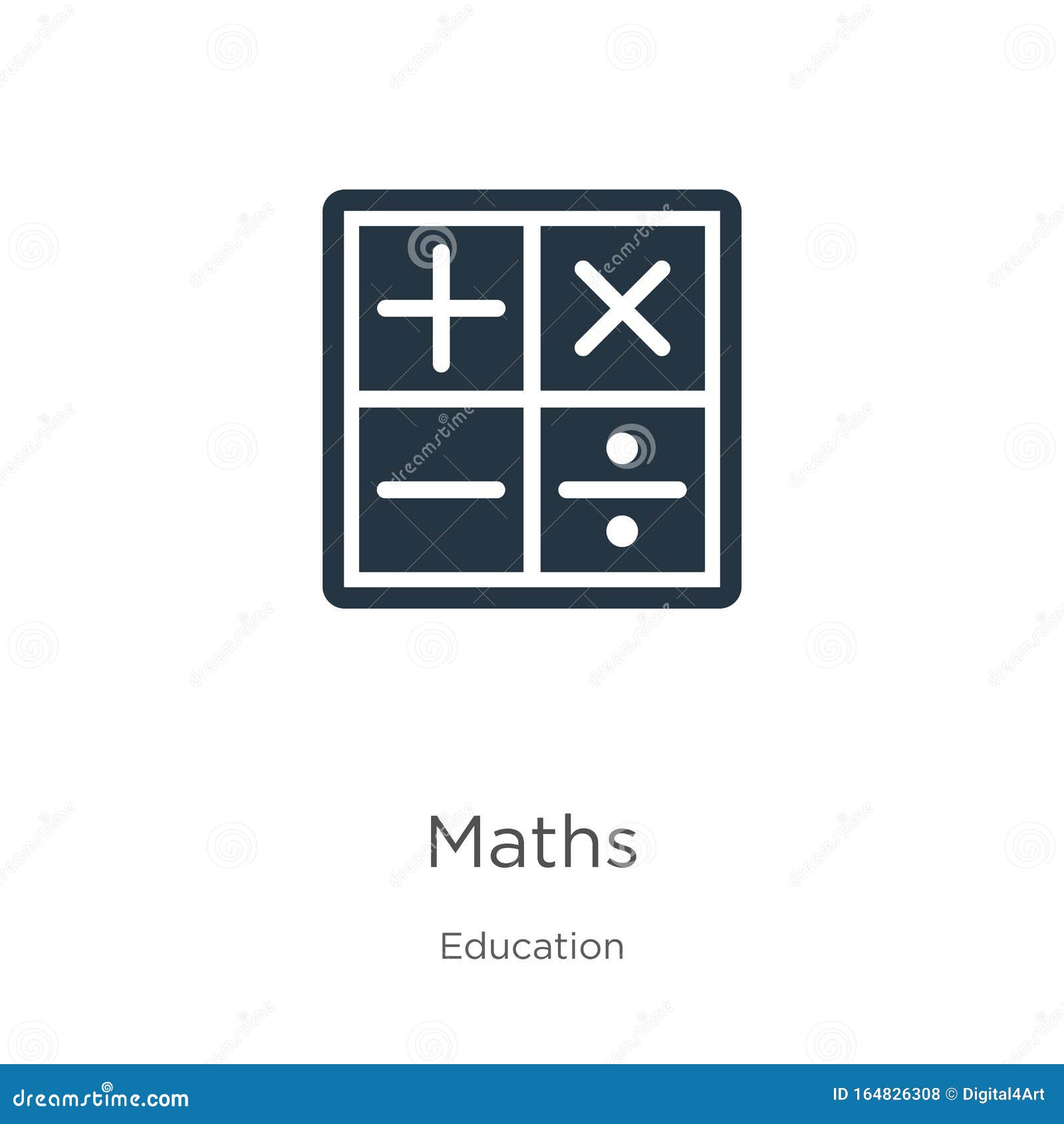 Maths Icon Vector. Trendy Flat Maths Icon from Education Collection ...