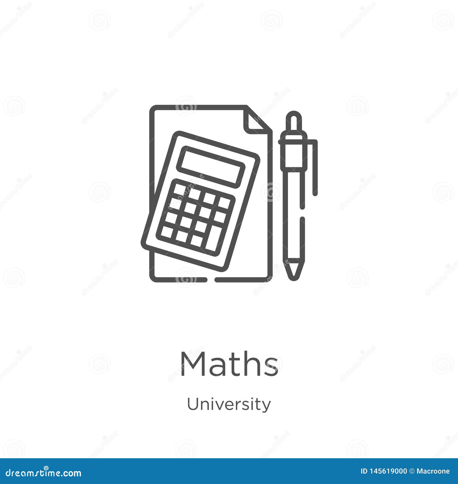 Maths Icon Vector from University Collection. Thin Line Maths Outline ...