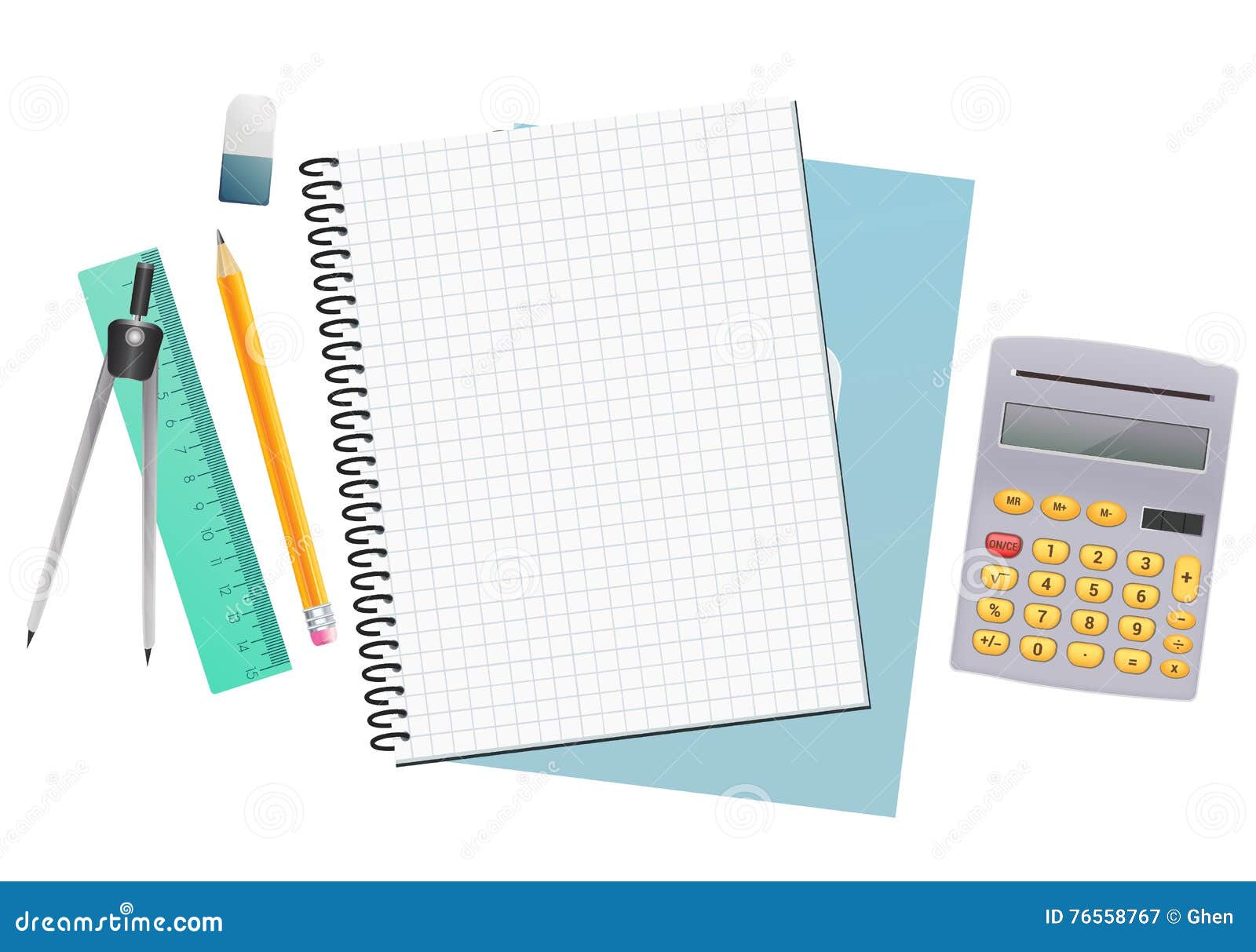 Maths notebook sheet paper stock vector. Illustration of blank - 76558767