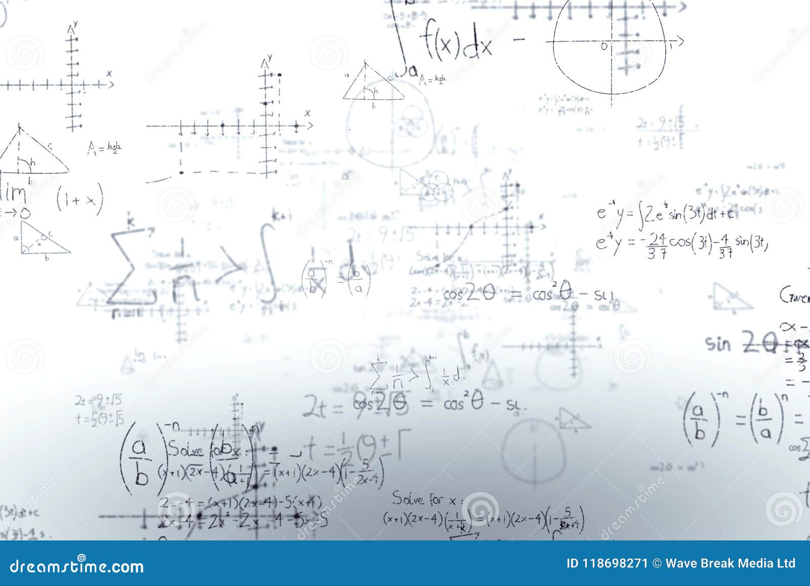 Maths Over Black Background Stock Illustration - Illustration of ...