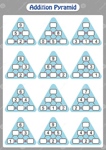 Maths Pyramids, Complete the Missing Numbers, Math Worksheet for Kids ...