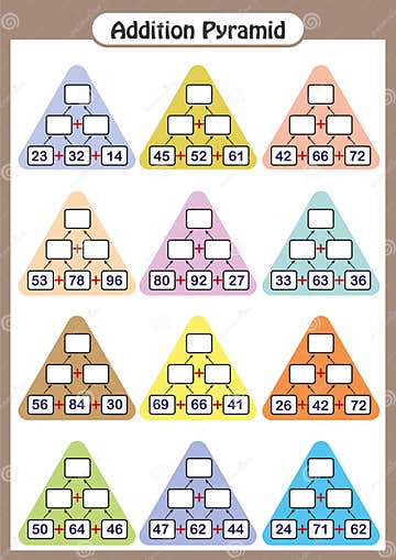 Maths Pyramids, Complete the Missing Numbers, Math Worksheet for Kids ...
