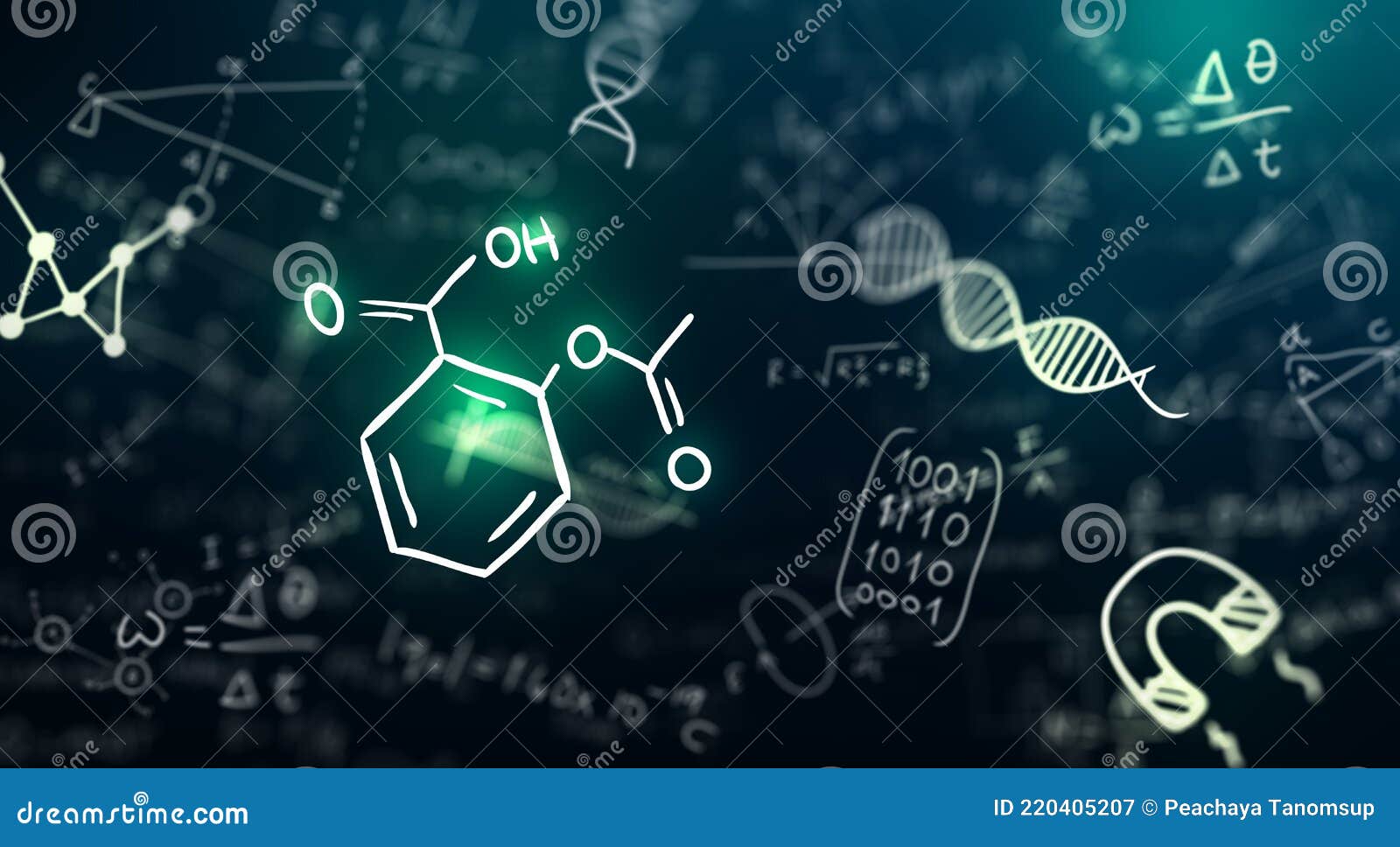 Maths and Science Formula on Black Board. 3D Illustration Stock ...