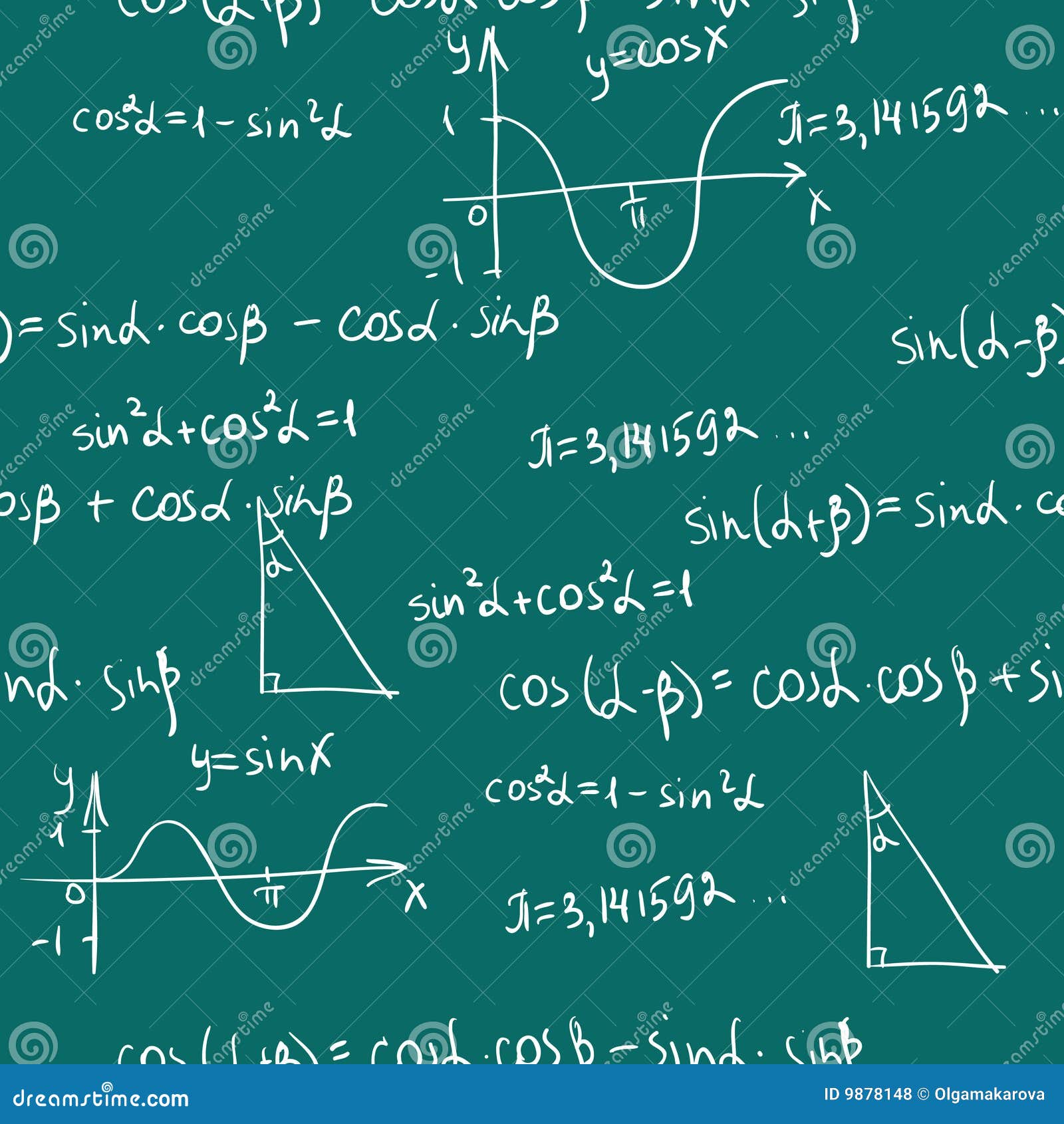 Maths seamless pattern stock vector. Illustration of geometry - 9878148