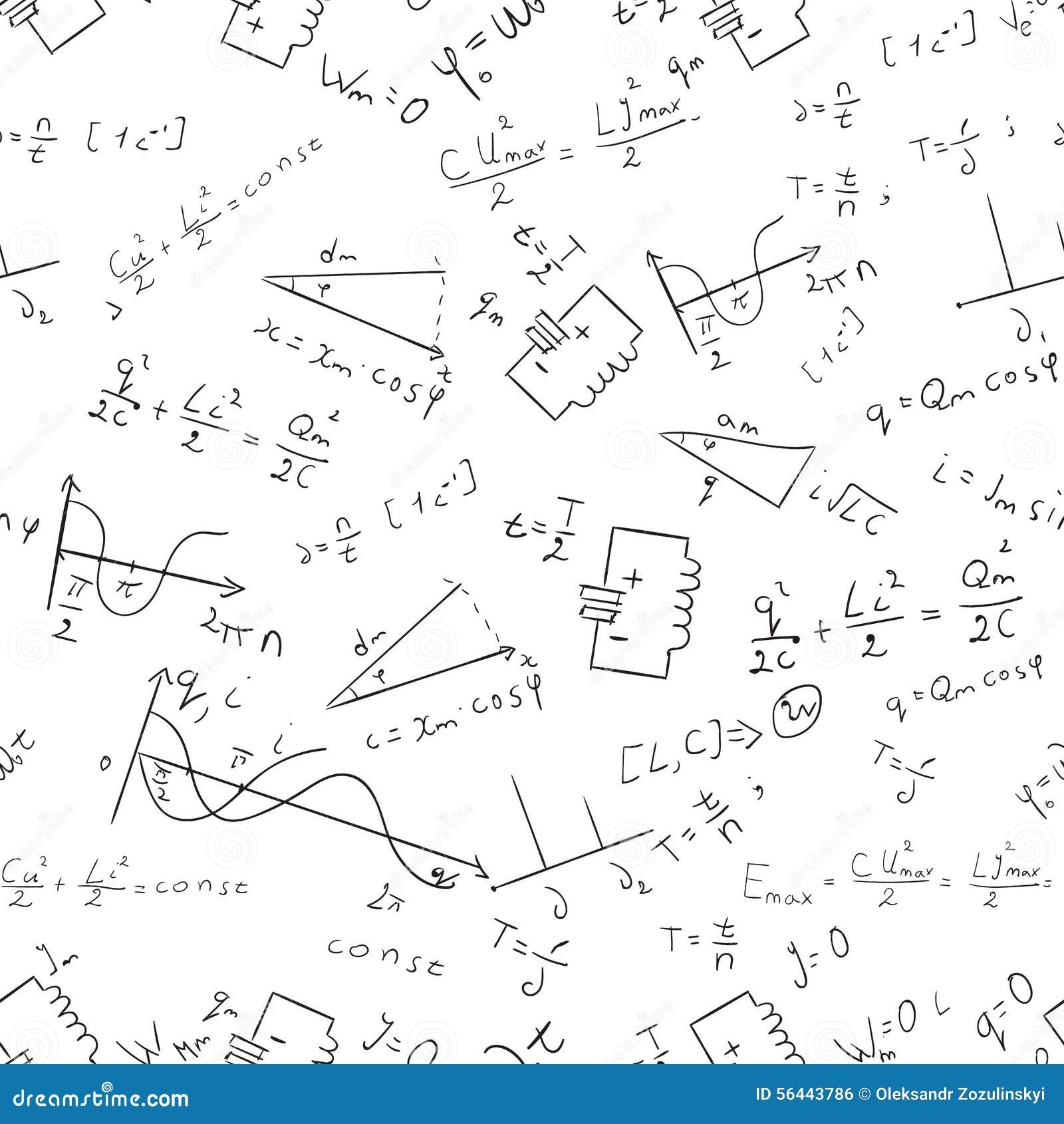 Maths Seamless Pattern Vector 1 Stock Vector - Illustration of calculus ...