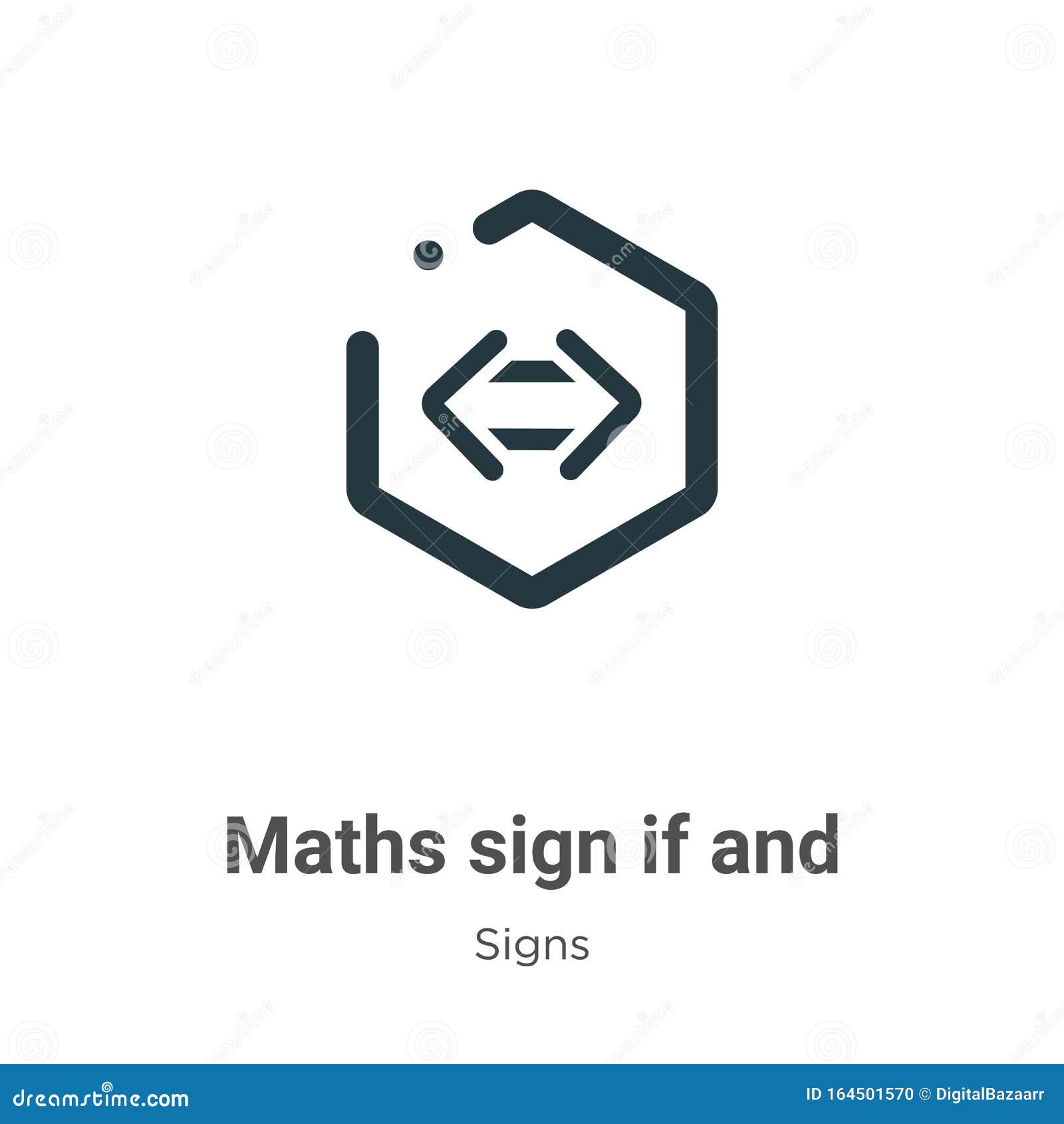 Maths Sign If and Vector Icon on White Background. Flat Vector Maths ...