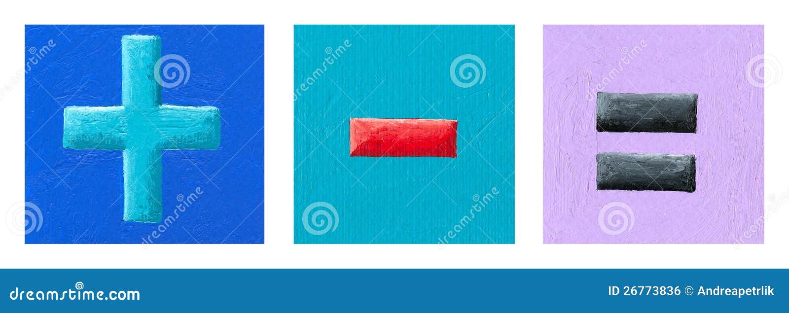 Maths Symbols Plus and Minus Stock Illustration - Illustration of green ...