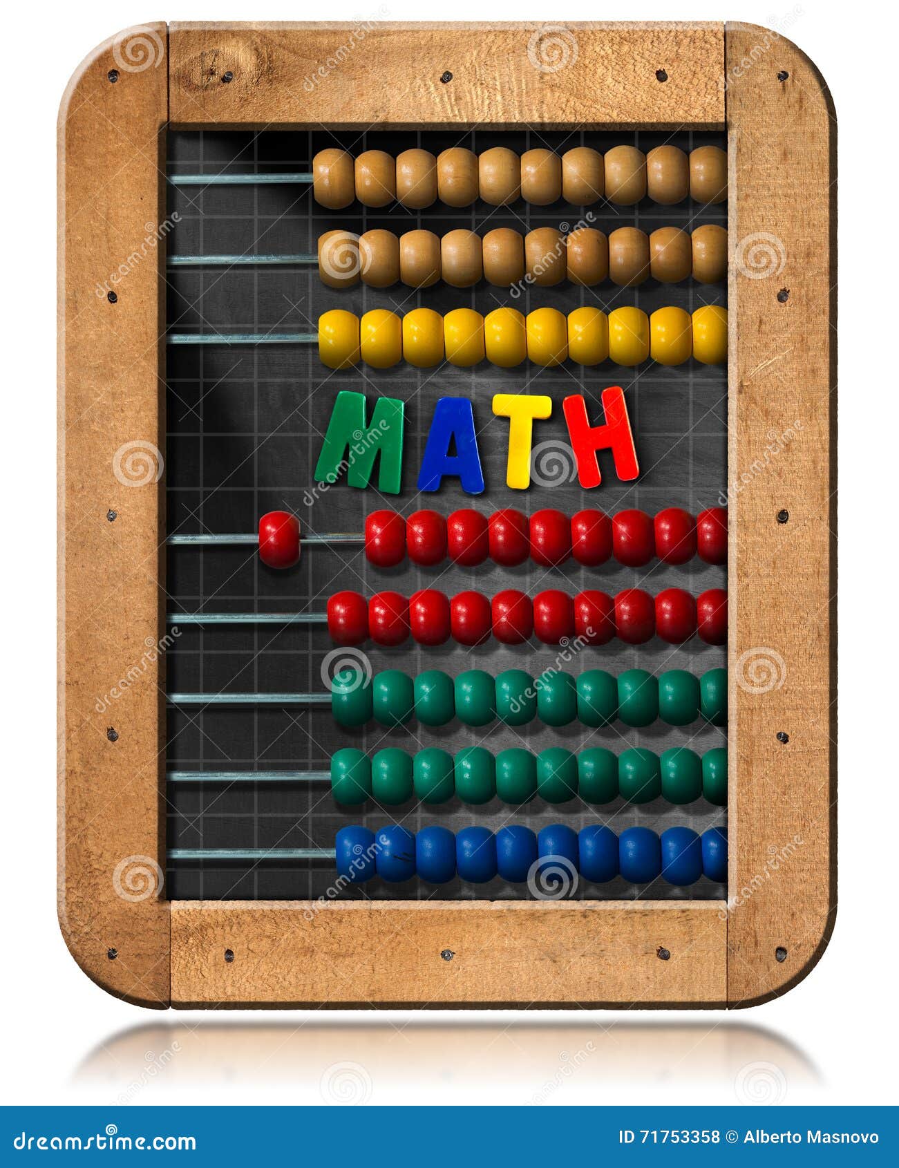 Maths - Tableau Noir Avec L'abaque Coloré Illustration Stock ...