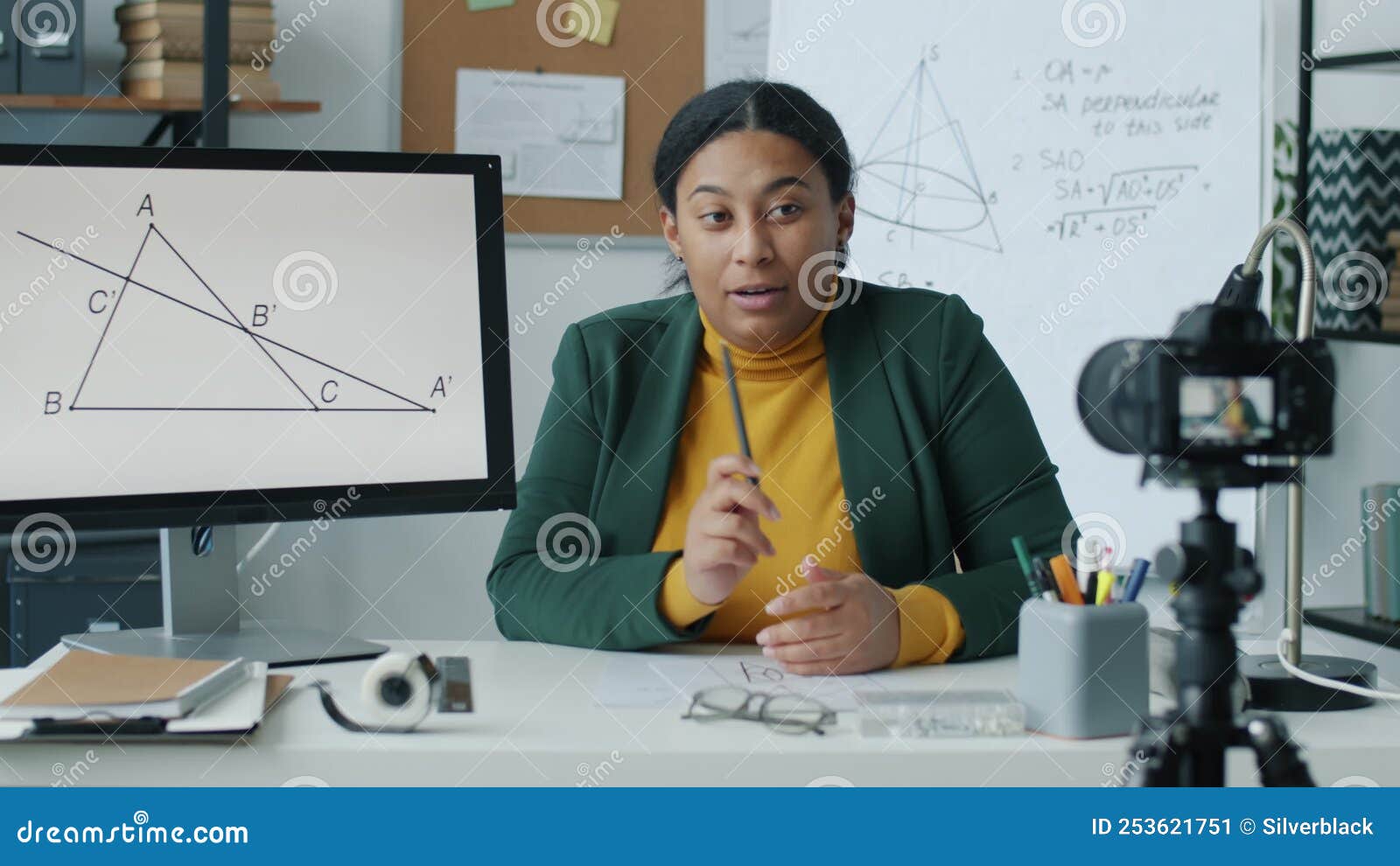 Maths Teacher Recording Tutorial for Educational Vlog Speaking Using ...