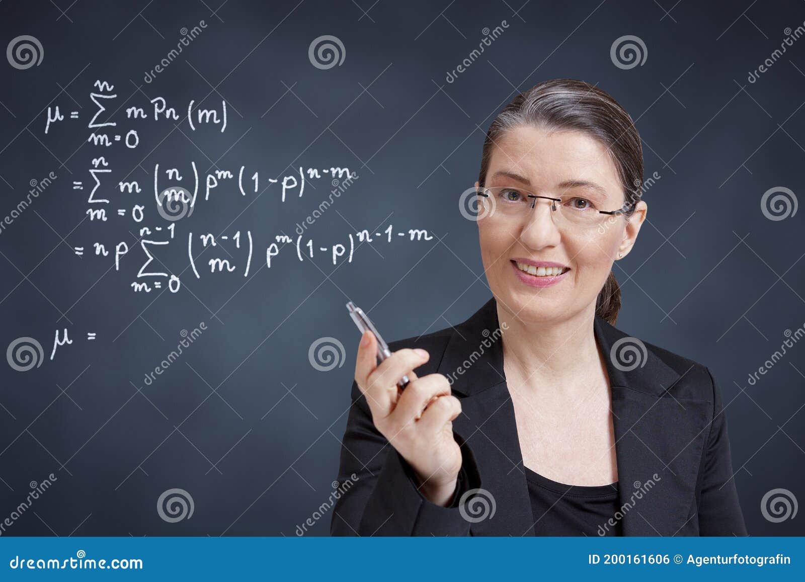Maths Teacher Tutor Professor Blackboard Stock Photo - Image of remote ...