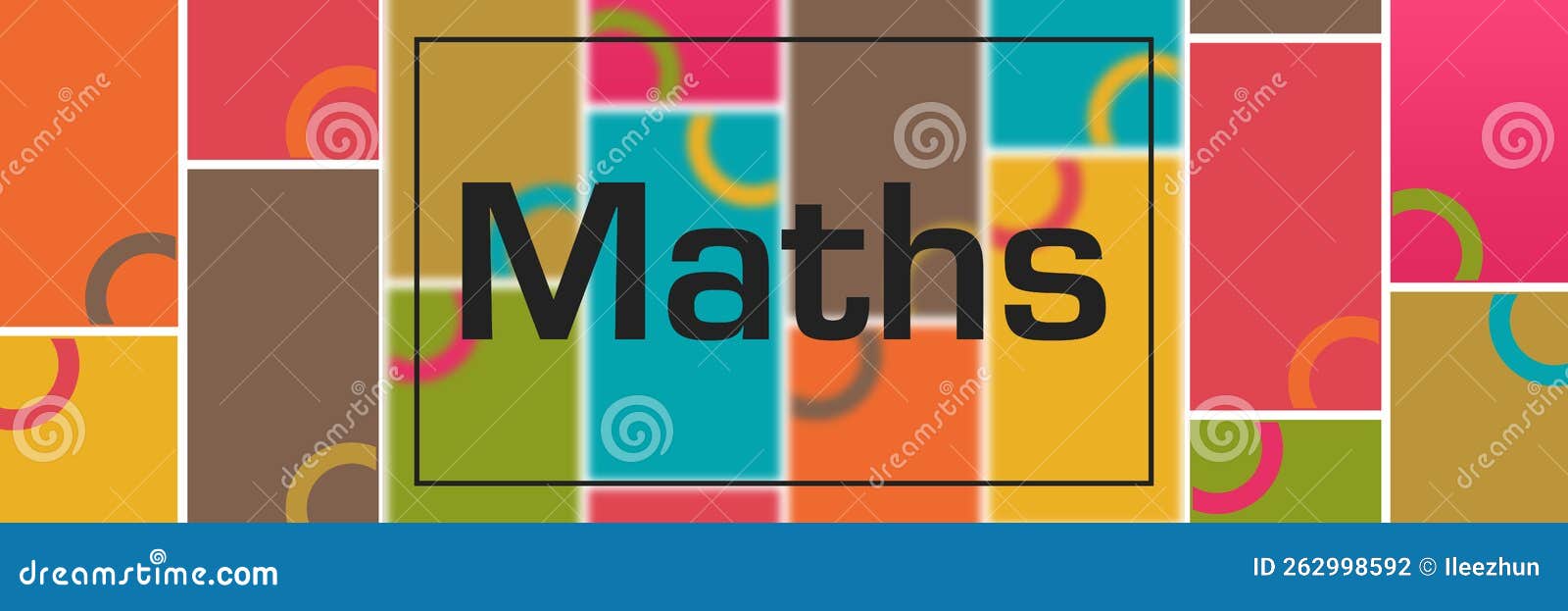 Maths Colorful Squares Rings Box Text Stock Illustration - Illustration ...