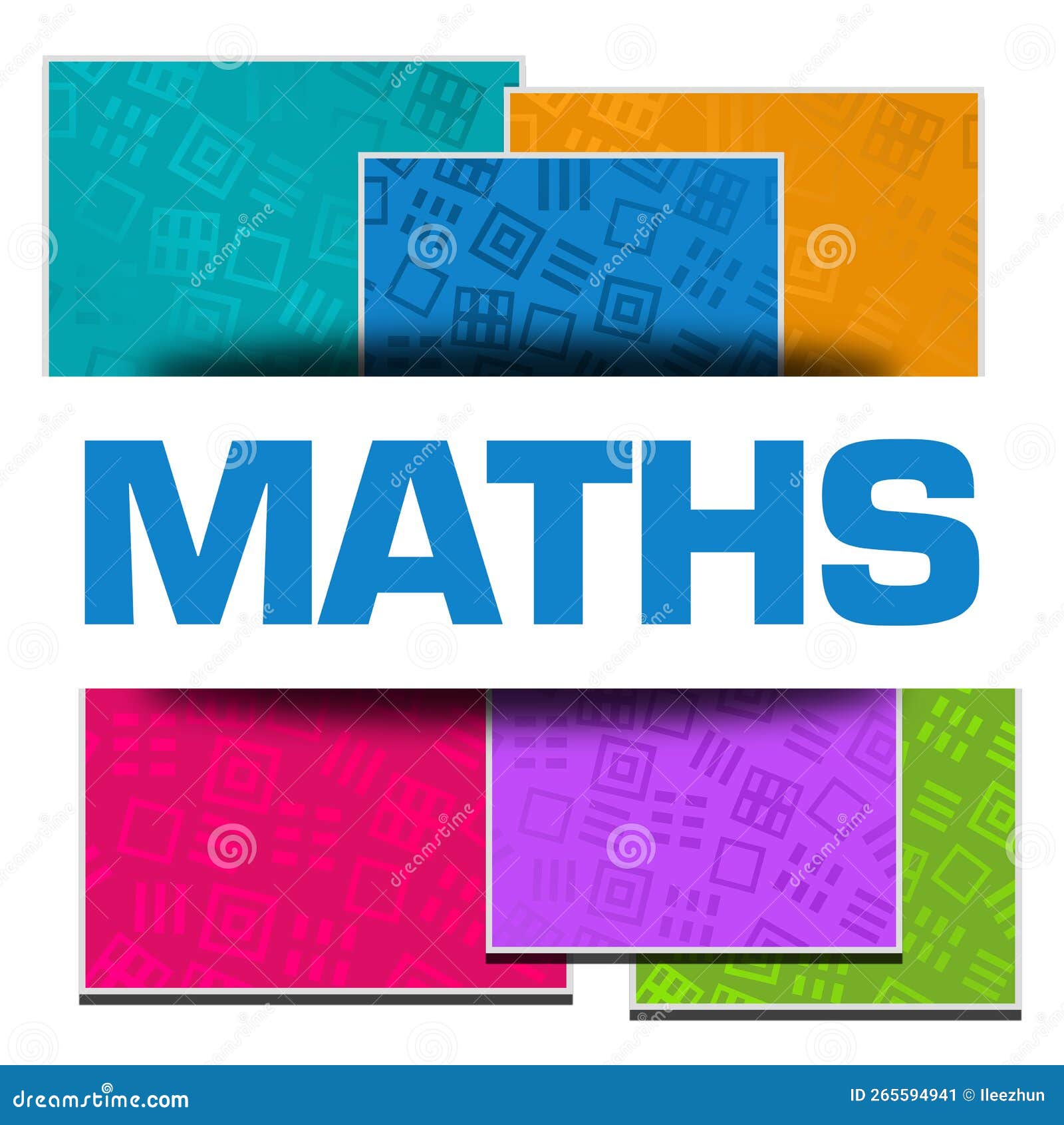 Maths Colorful Texture Blocks Square Text Stock Illustration ...