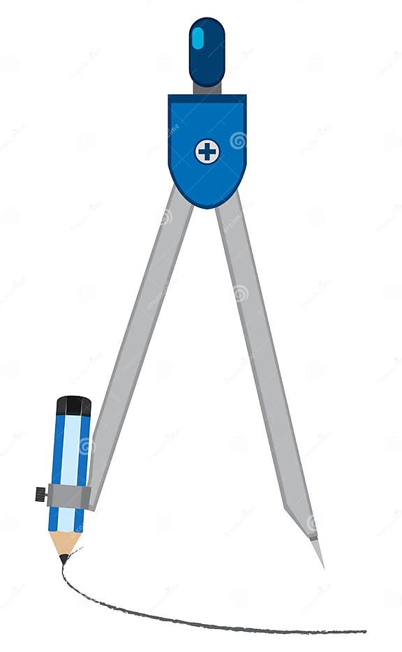 Maths Tool Compass White Background Stock Vector - Illustration of ...