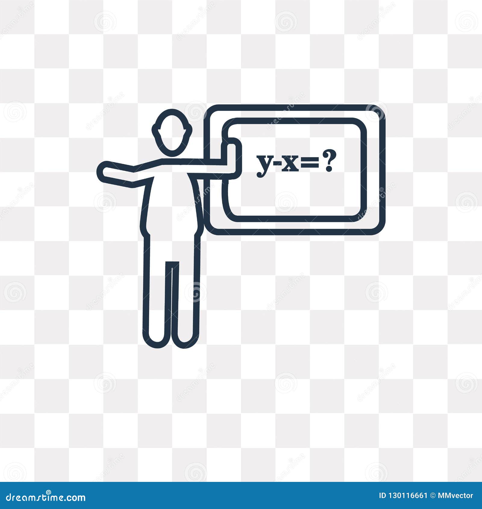 Maths Vector Icon Isolated on Transparent Background, Linear Mat Stock ...