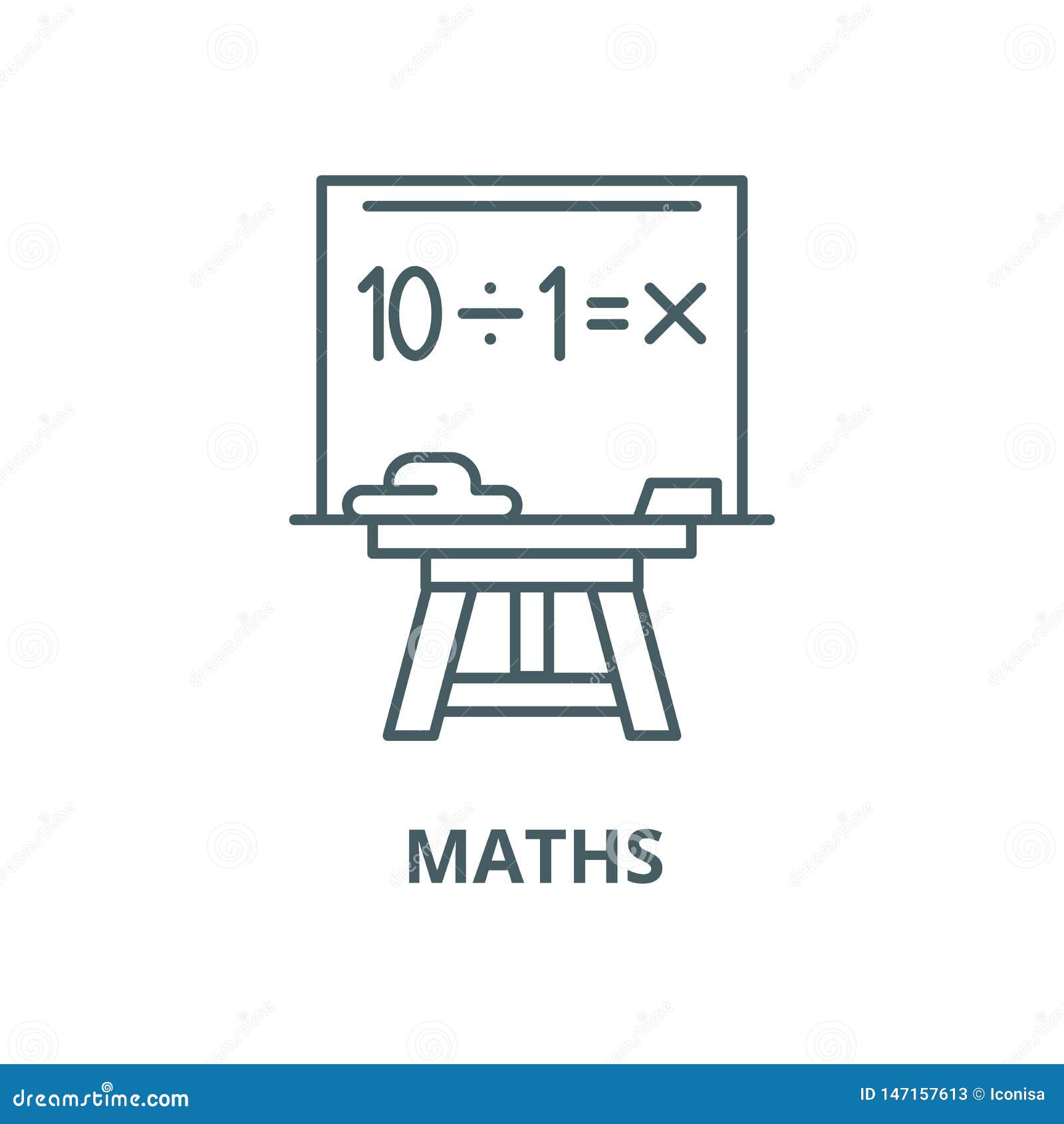 Maths Vector Line Icon, Linear Concept, Outline Sign, Symbol Stock ...