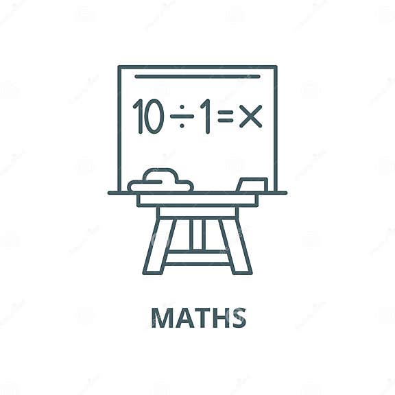 Maths Vector Line Icon, Linear Concept, Outline Sign, Symbol Stock ...