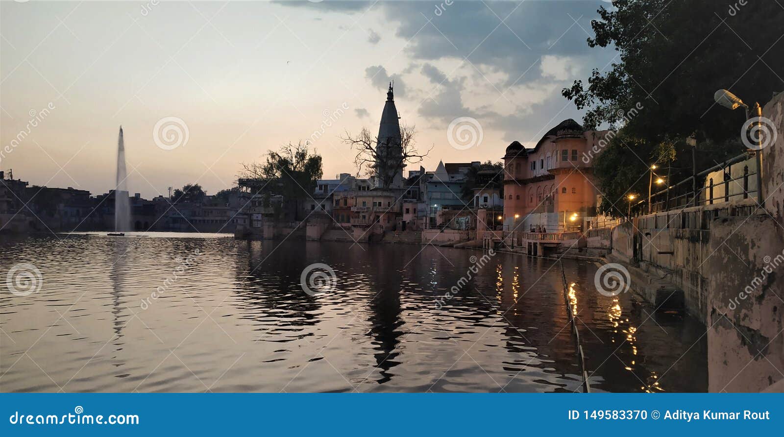 Mathura Temple Lake stock photo. Image of ancient, mathura - 149583370