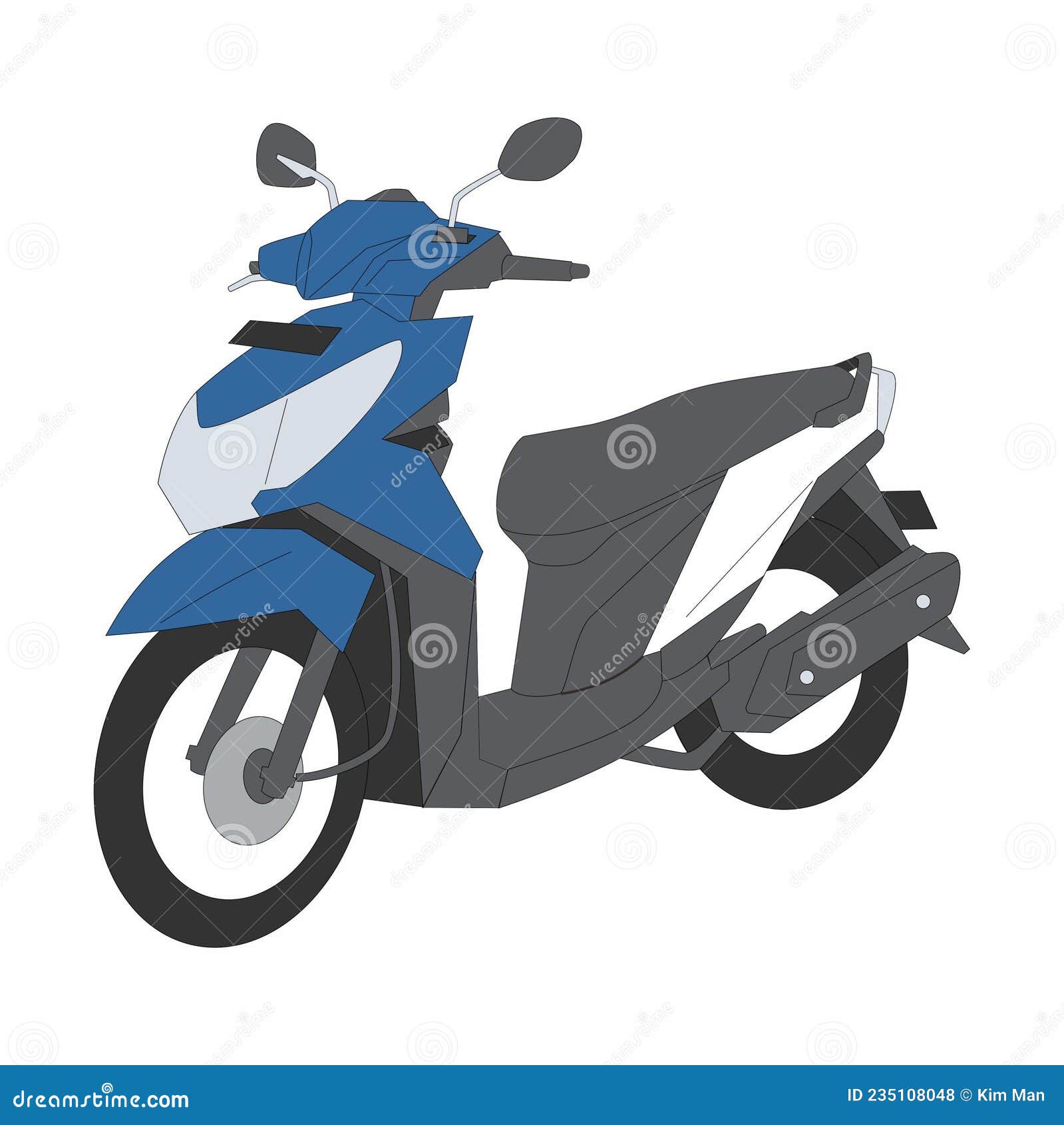 Matic Motorcycle Illustration. Blue Color Stock Vector - Illustration ...