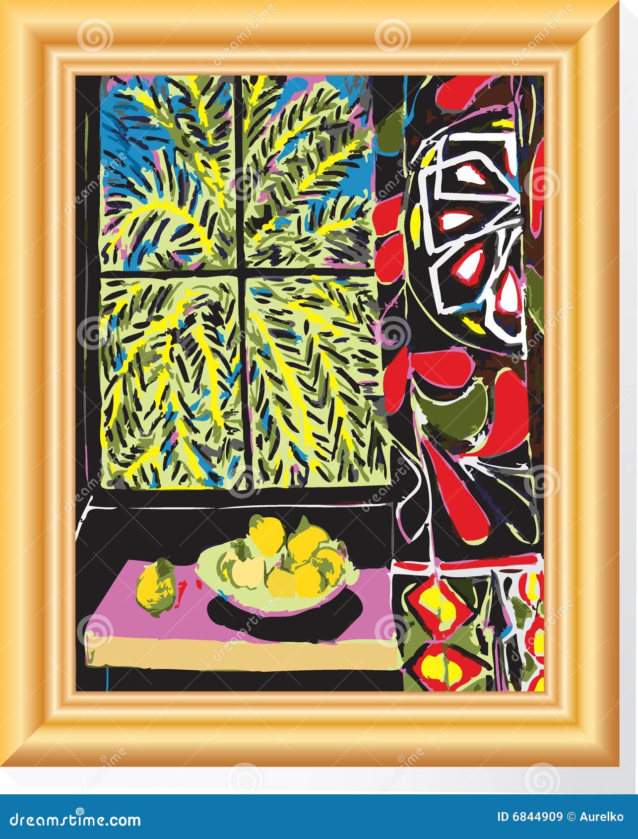 Matisse in frame stock vector. Illustration of square - 6844909