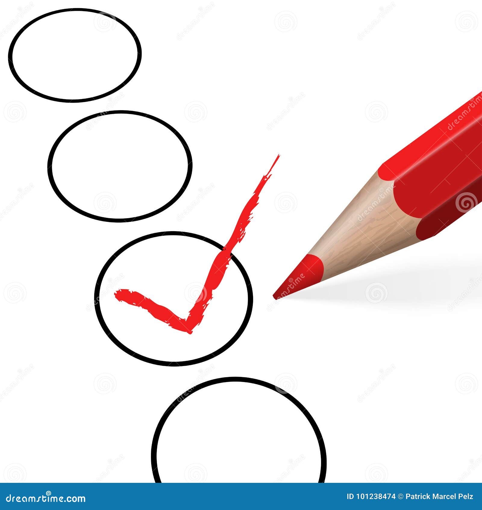 Matita Con Il Segno Di Spunta Rosso Illustrazione Vettoriale ...