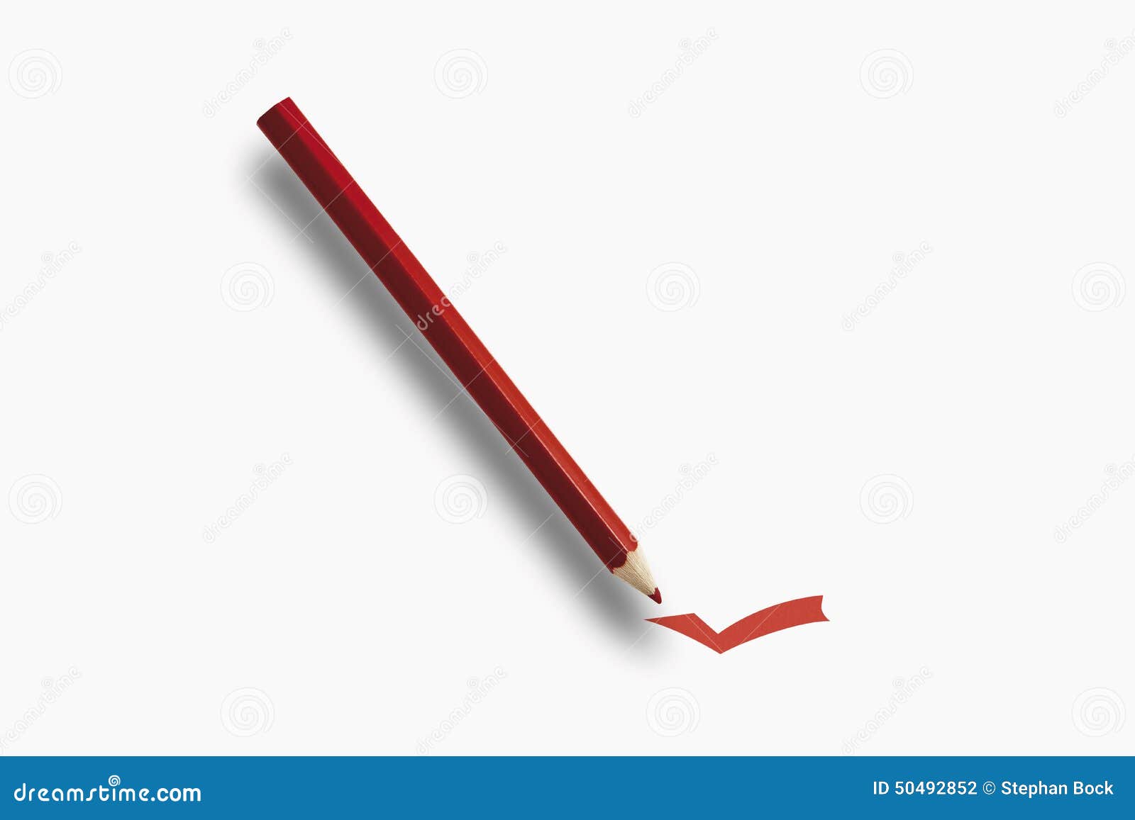 Matita Rossa Con Il Segno Di Spunta Fotografia Stock - Immagine di ...