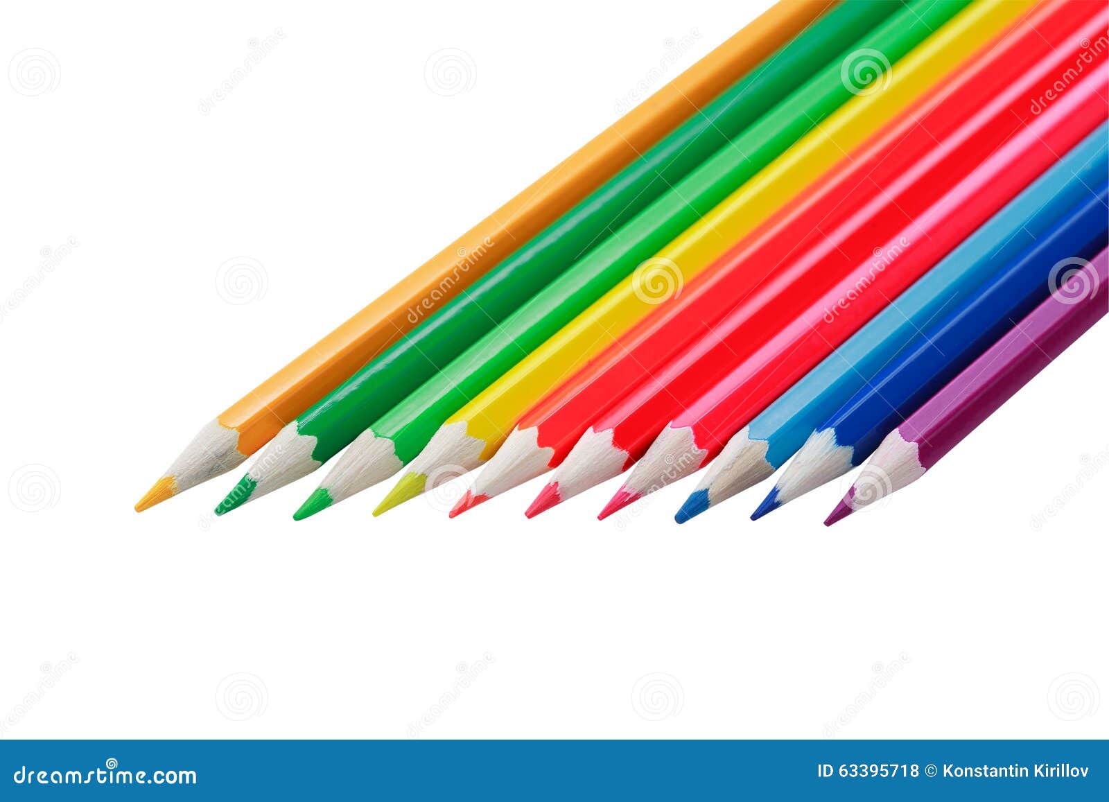 Matite colorate su bianco fotografia stock. Immagine di multicolore ...