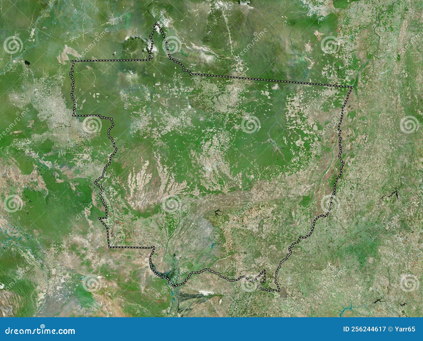 Mato Grosso, Brazil. High-res Satellite. No Legend Stock Illustration ...