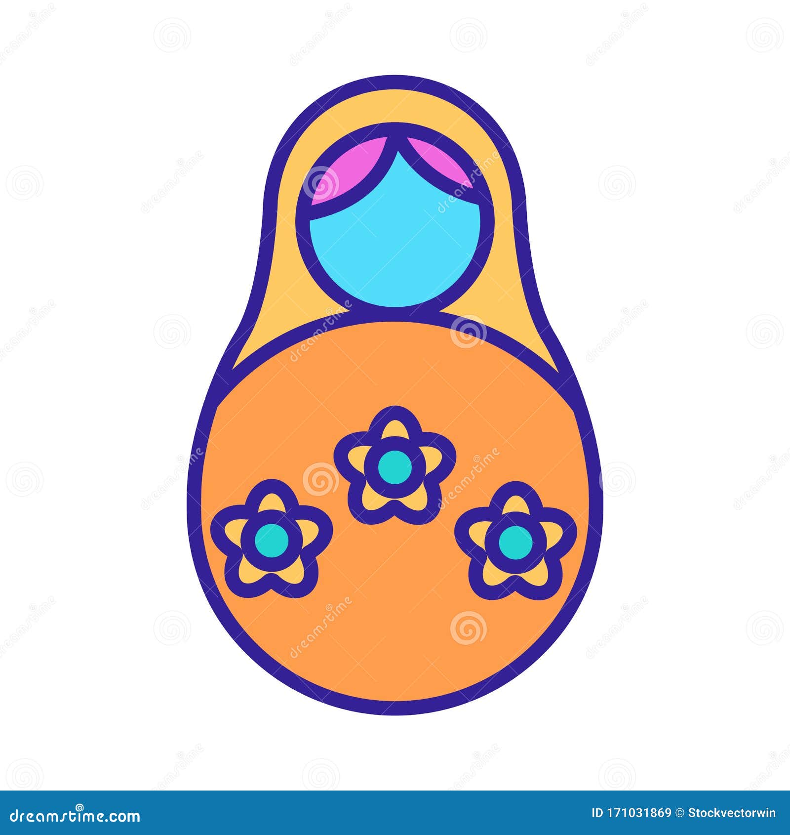 Matreshka Icon Vector. Isolated Contour Symbol Illustration Stock ...