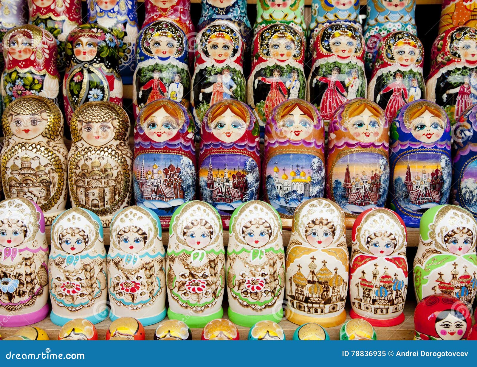 Matreshki on display stock image. Image of colorful, babushka - 78836935