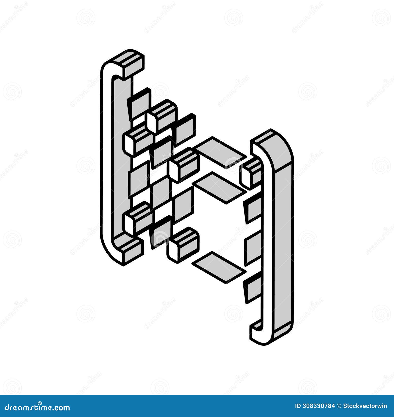 Matrice Math Science Education Isometric Icon Vector Illustration Stock ...