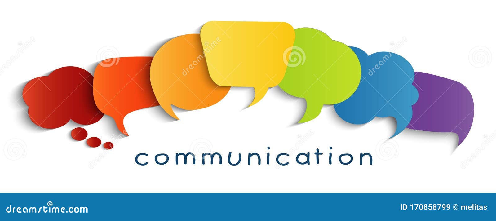 Rainbow-colored Speech Bubble. Communication Concept. Empty Clouds ...