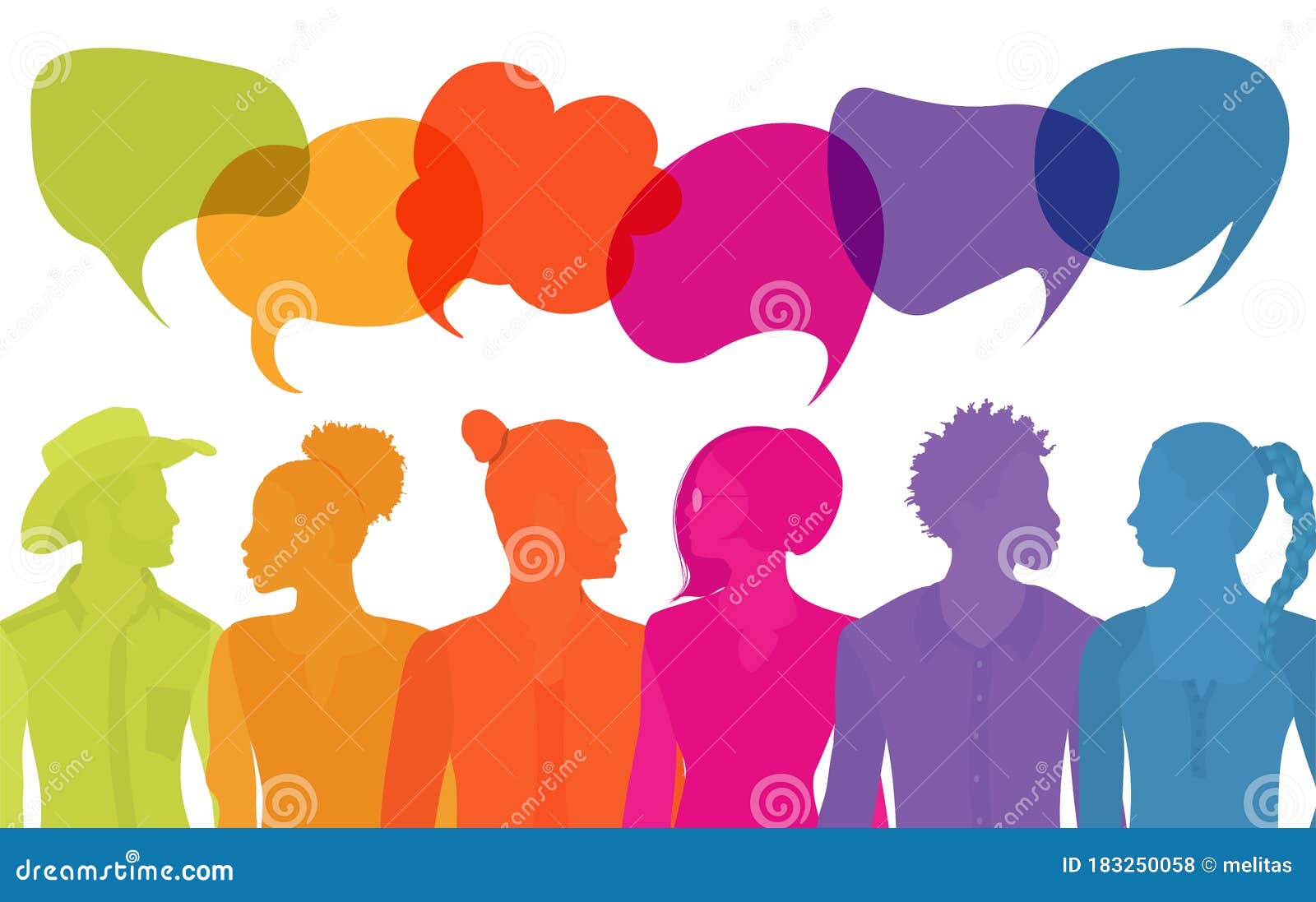 Group of Diverse Multiethnic People Different Culture Talking Sharing ...