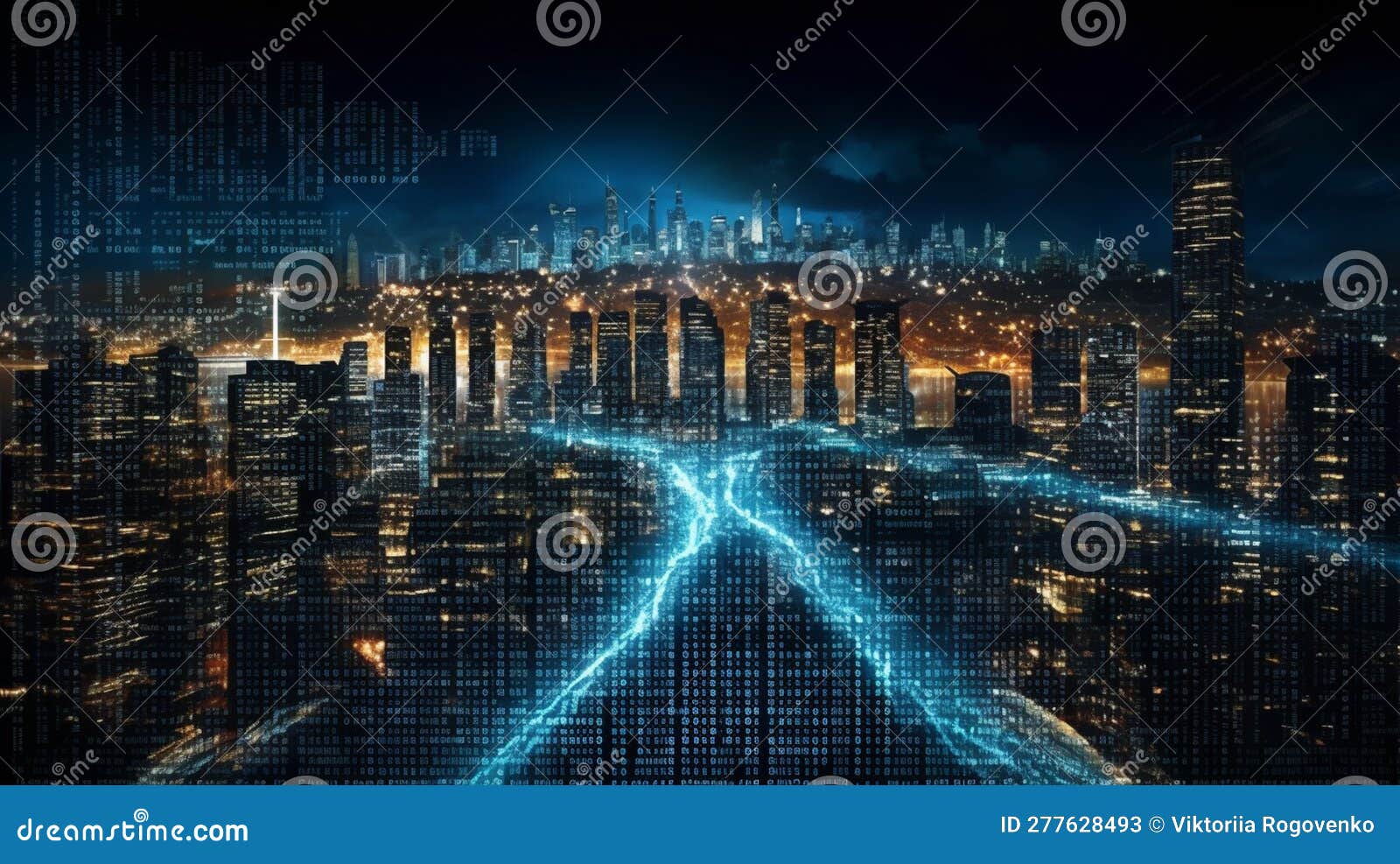 Matrix Acode and Megapolic Double Exposure. Concept of Modern ...