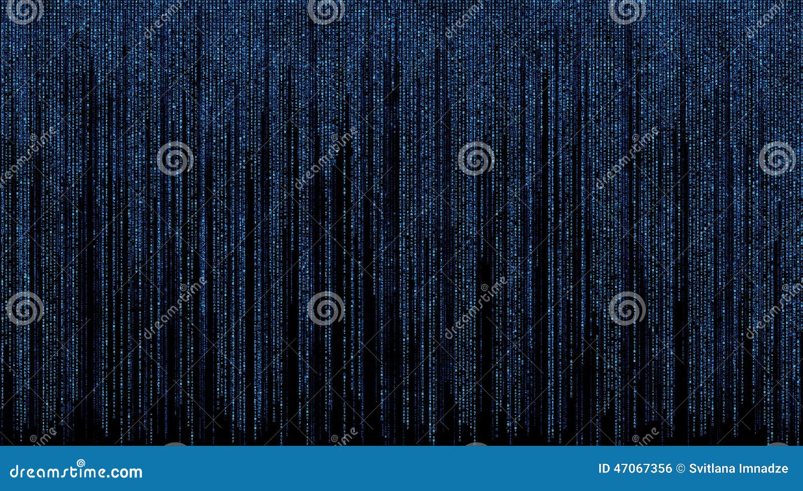 Matrix Avec Le Fond Bleu De Symboles Illustration Stock - Illustration ...