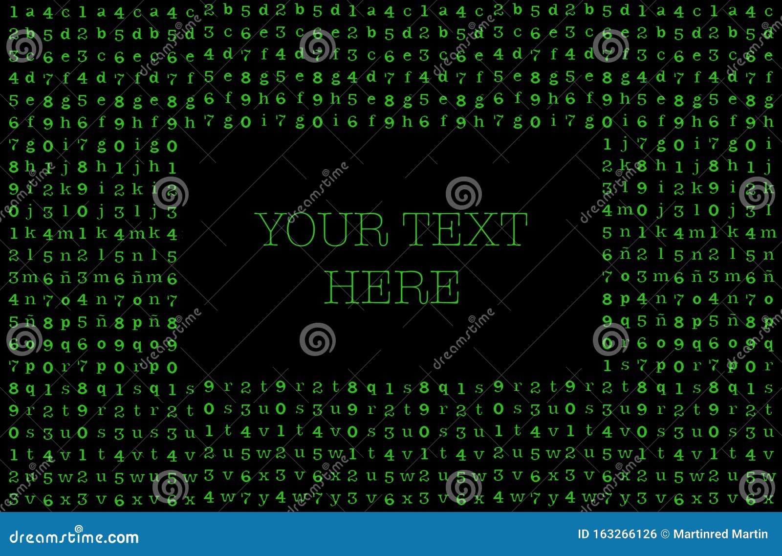 Matrix Background Business Card. Your Text Here Stock Illustration ...