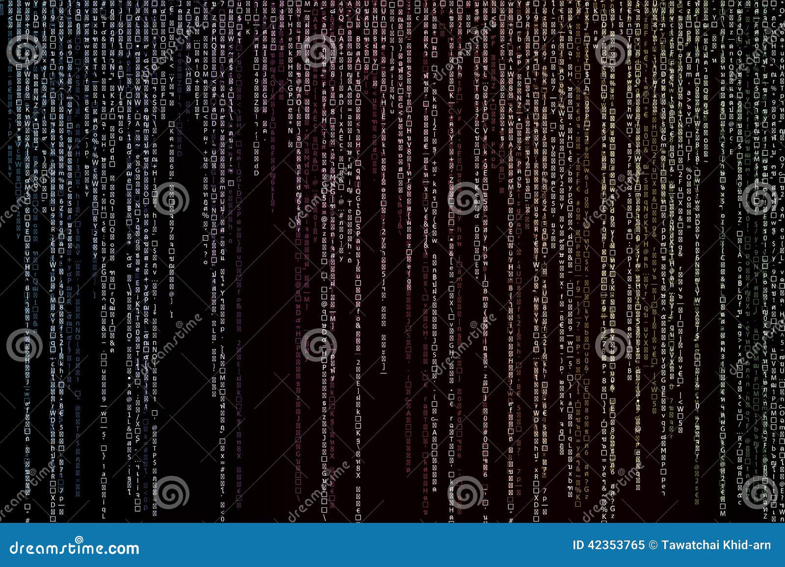 Matrix Background with the Colorful Symbols Stock Illustration ...