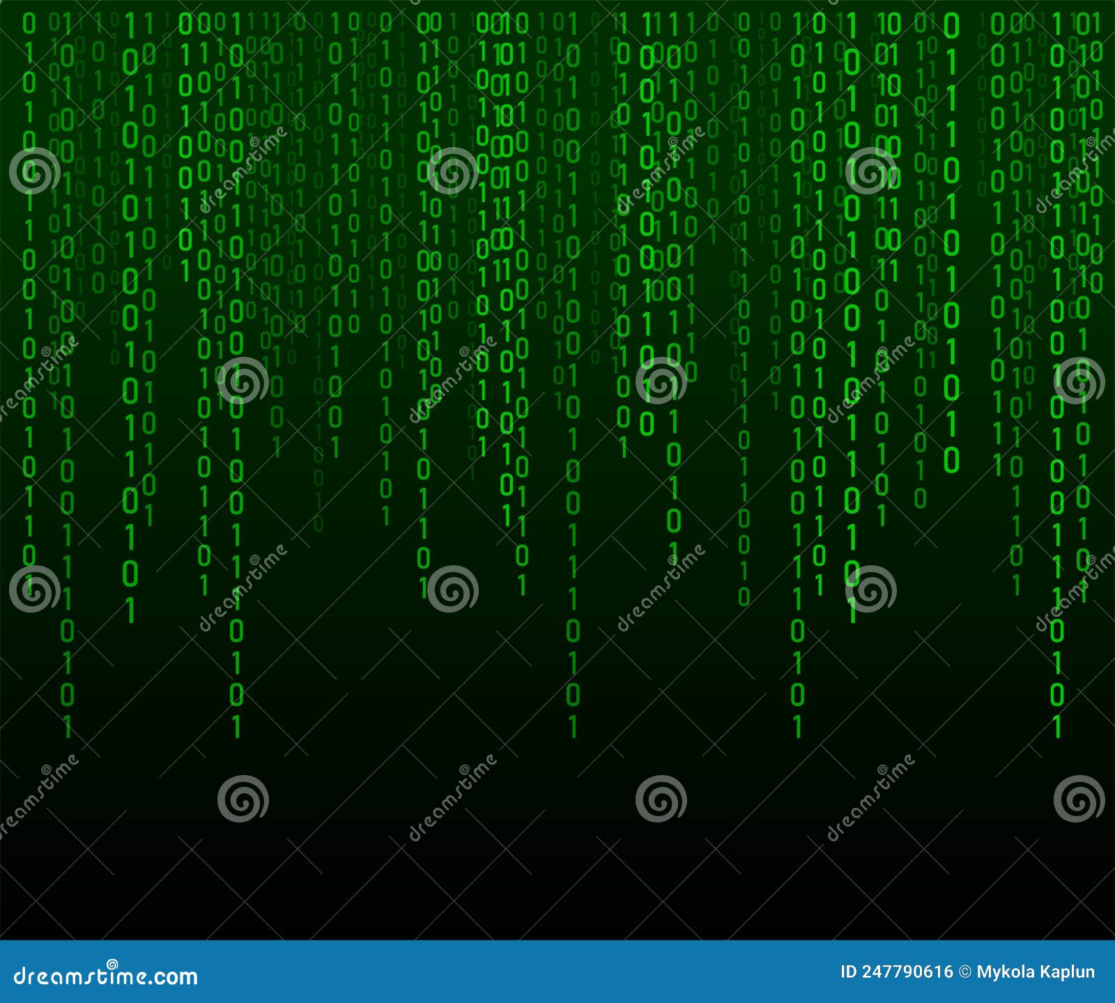 Matrix Background Cyber Security With Binary Code Rapidly Falling
