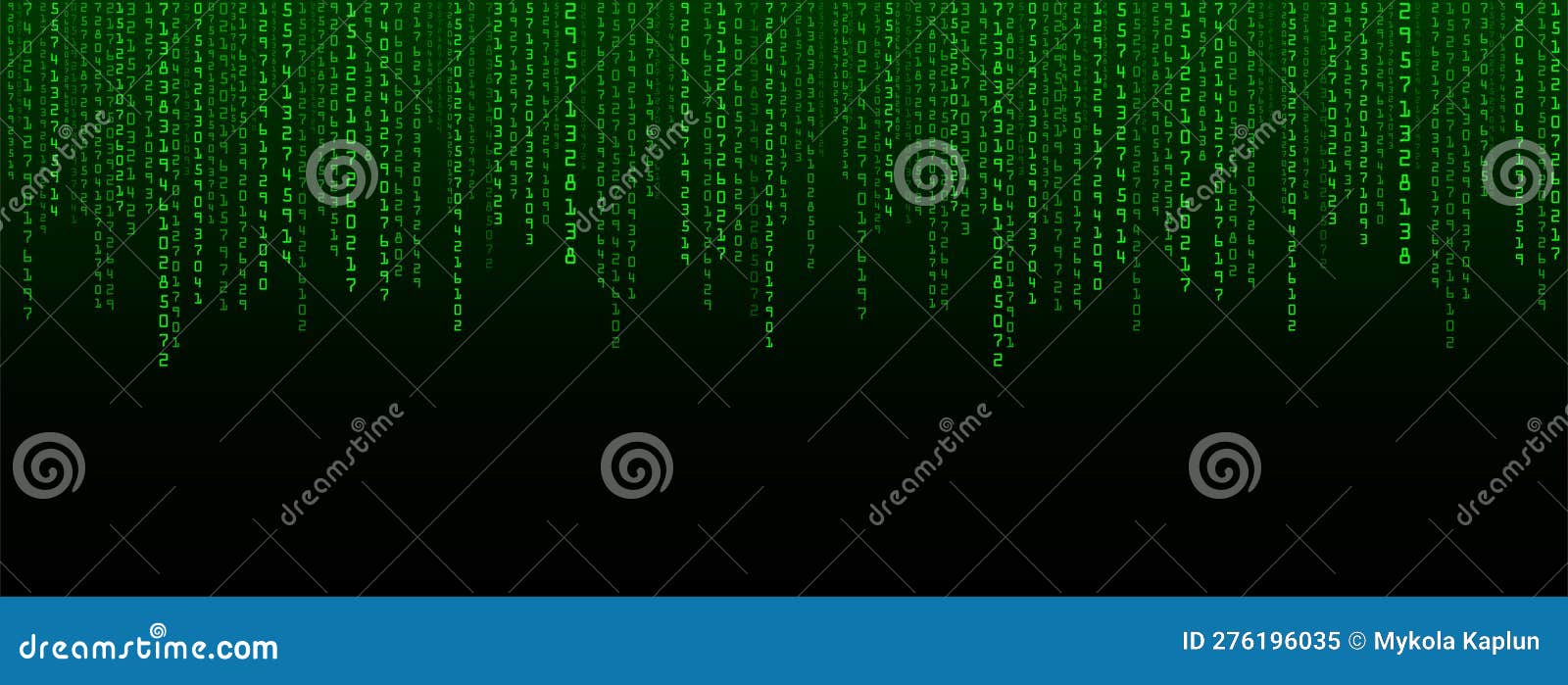 Matrix Background Cyber Security With Binary Code Rapidly Falling Randomly White Numbers
